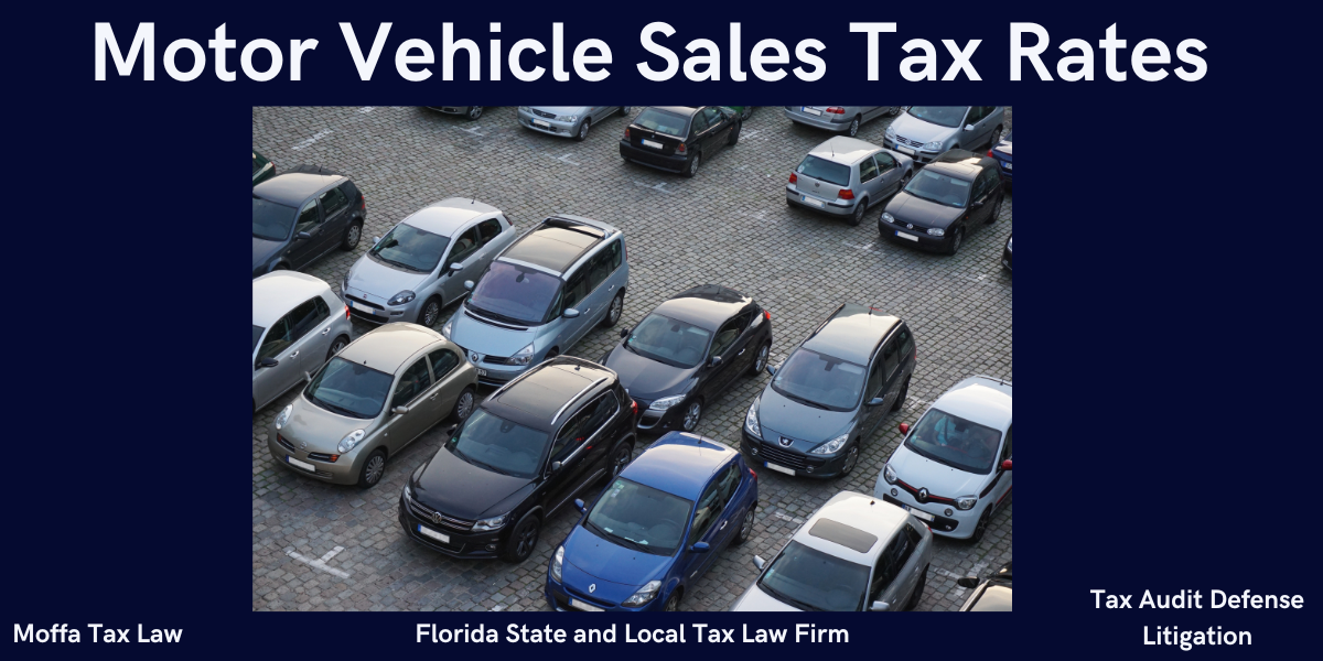 Motor Vehicle Sales Tax Rates 2025